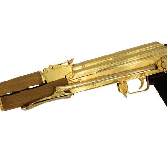 Century Arms Underfolder Ak-47, 7.62x39mm, 24K Gold Plated, 7268059021414